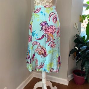 Nygard Collection | Skirts | Nygard Collection Aqua Paisley Silk Skirt ...